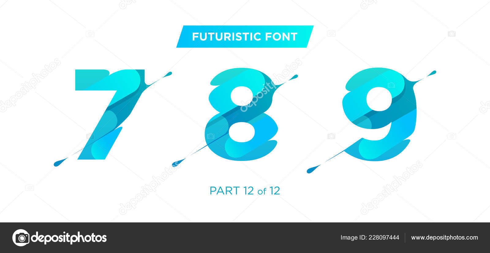 Vector Unique Futuristic Numbers Decorative Headline Typeface Trendy ...