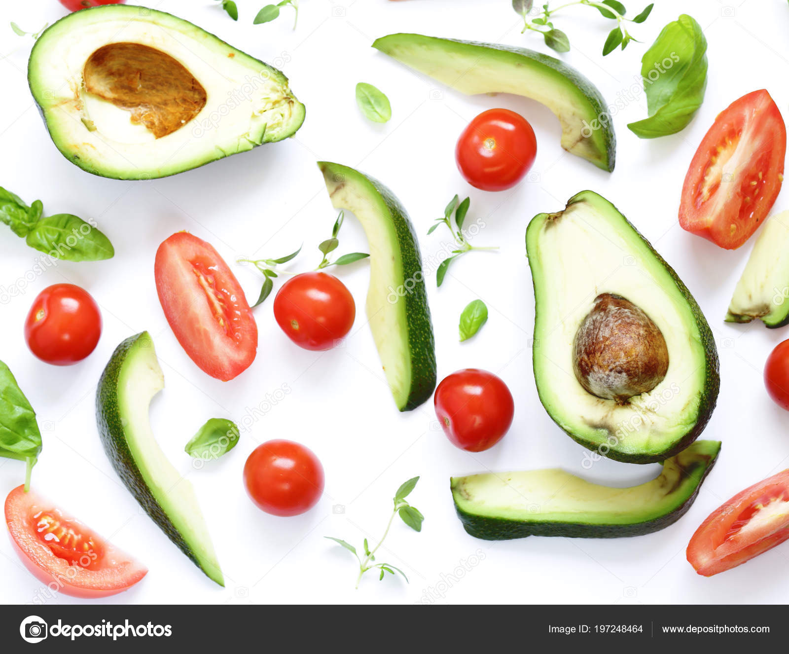 Food Background Avocado Tomato Fragrant Herbs Stock Photo by ©Dream79 ...