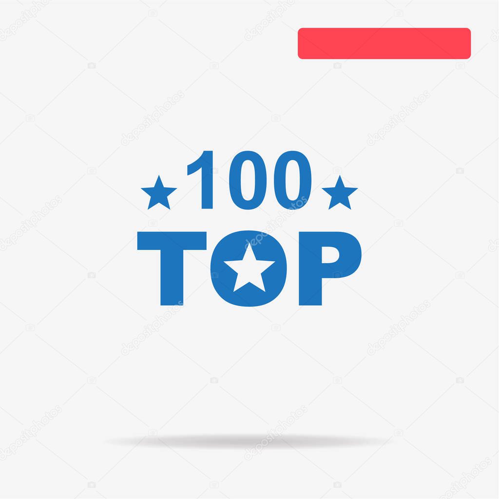 Top 100 icono. Ilustración del concepto vectorial para el diseño. 2022