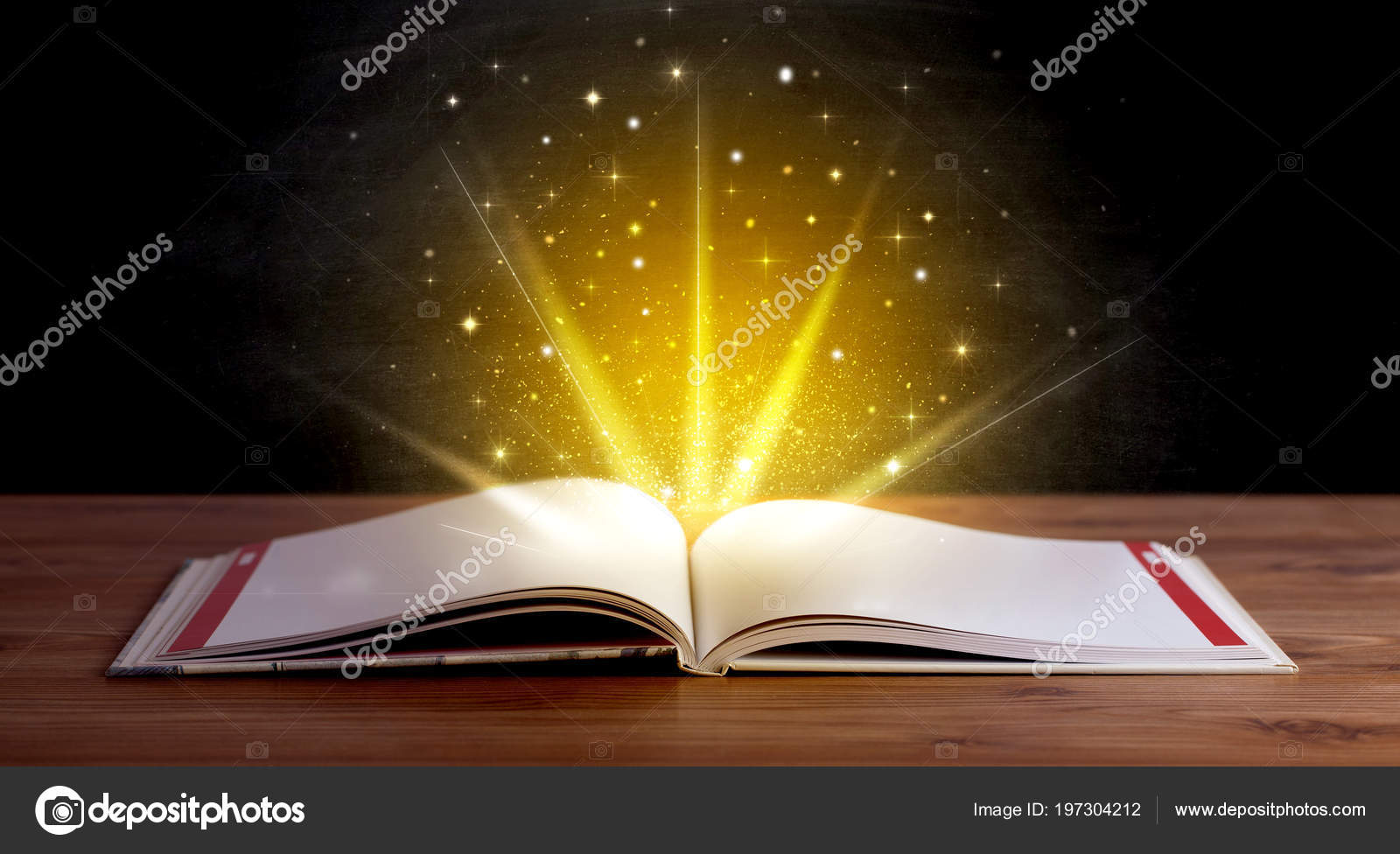 Yellow lights over book — Stock Photo © ra2studio #197304212