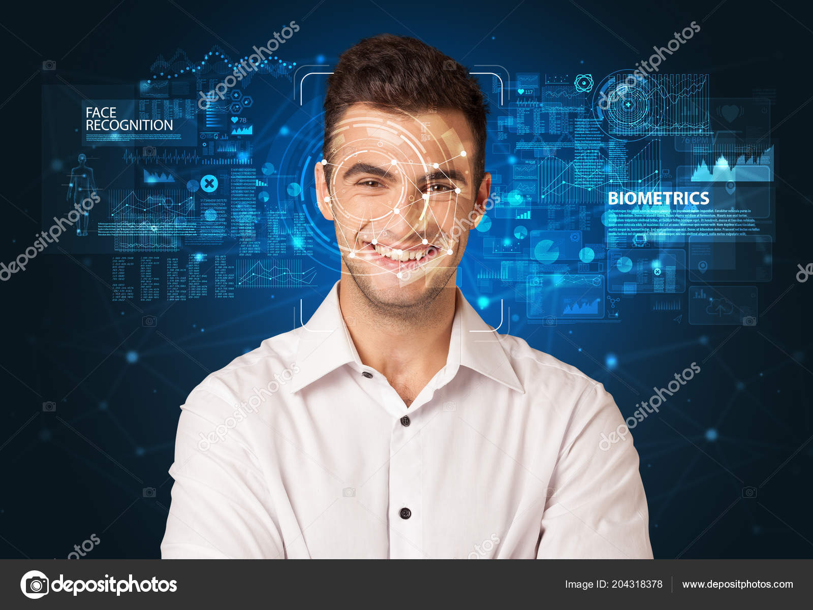 Face detection and recognition Stock Photo by ©ra2studio 204318378
