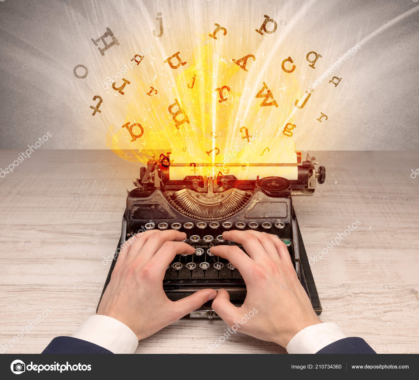 Letters exploding from a vintage typewriter — Stock Photo © ra2studio ...