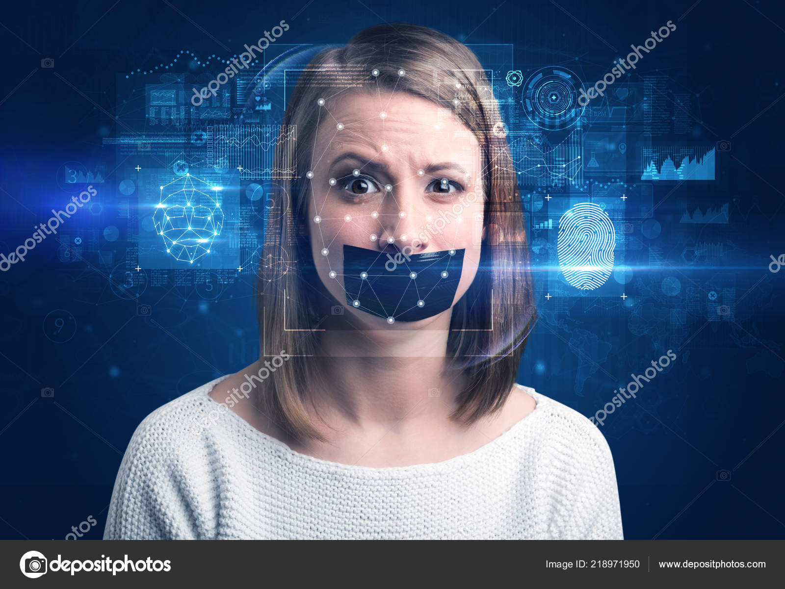 Face and fingerprint detection concept Stock Photo by ©ra2studio 218971950