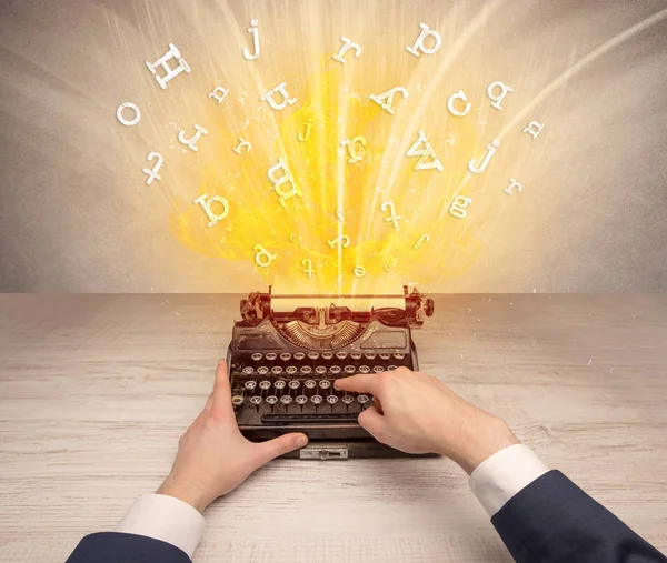 Letters exploding from a vintage typewriter — Stock Photo © ra2studio ...
