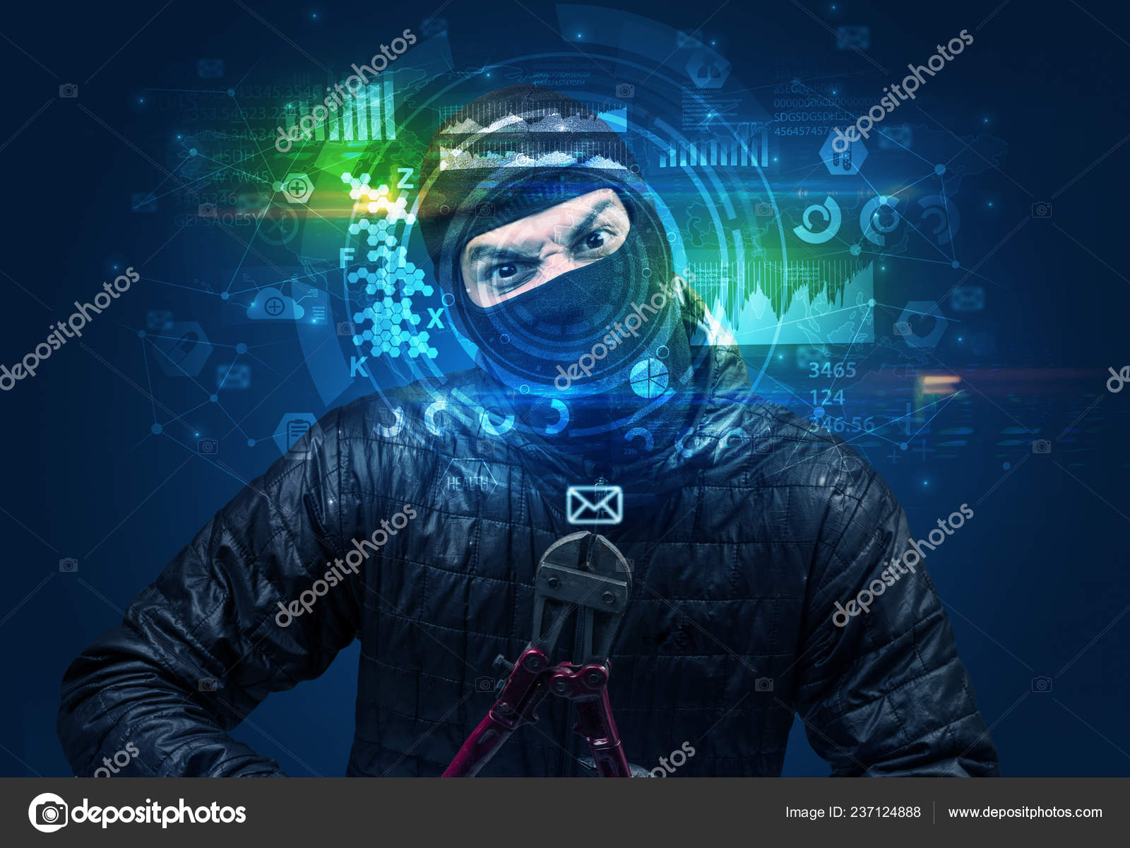 Biometric identification and Facial recognition — Stock Photo ...