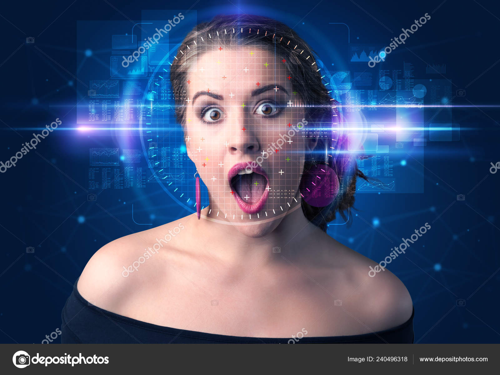 Biometric verification - woman face detection Stock Photo by ©ra2studio ... Biometric verification - woman face detection Stock Photo by ©ra2studio ...