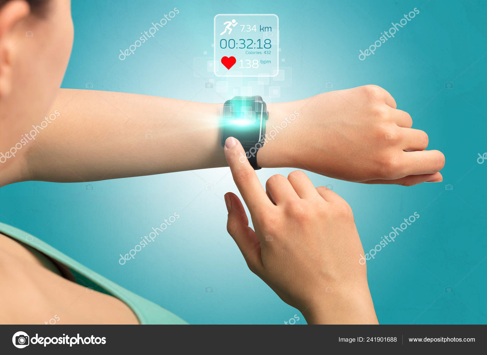 Hand smartwatch concept — Stock Photo © ra2studio #241901688