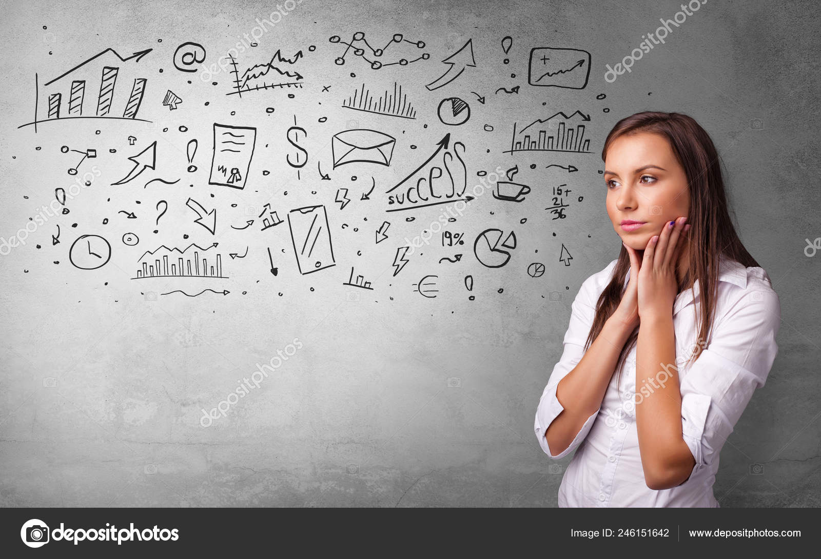 Pensando con signos dibujados: fotografía de stock © ra2studio ...