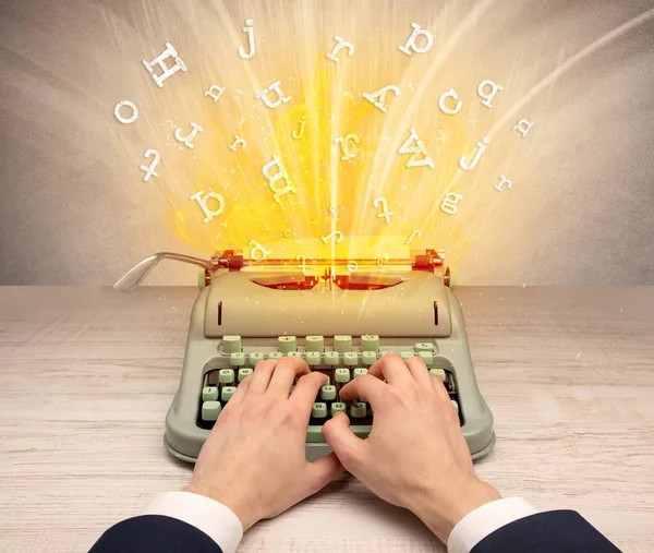 Letters exploding from a vintage typewriter — Stock Photo © ra2studio ...