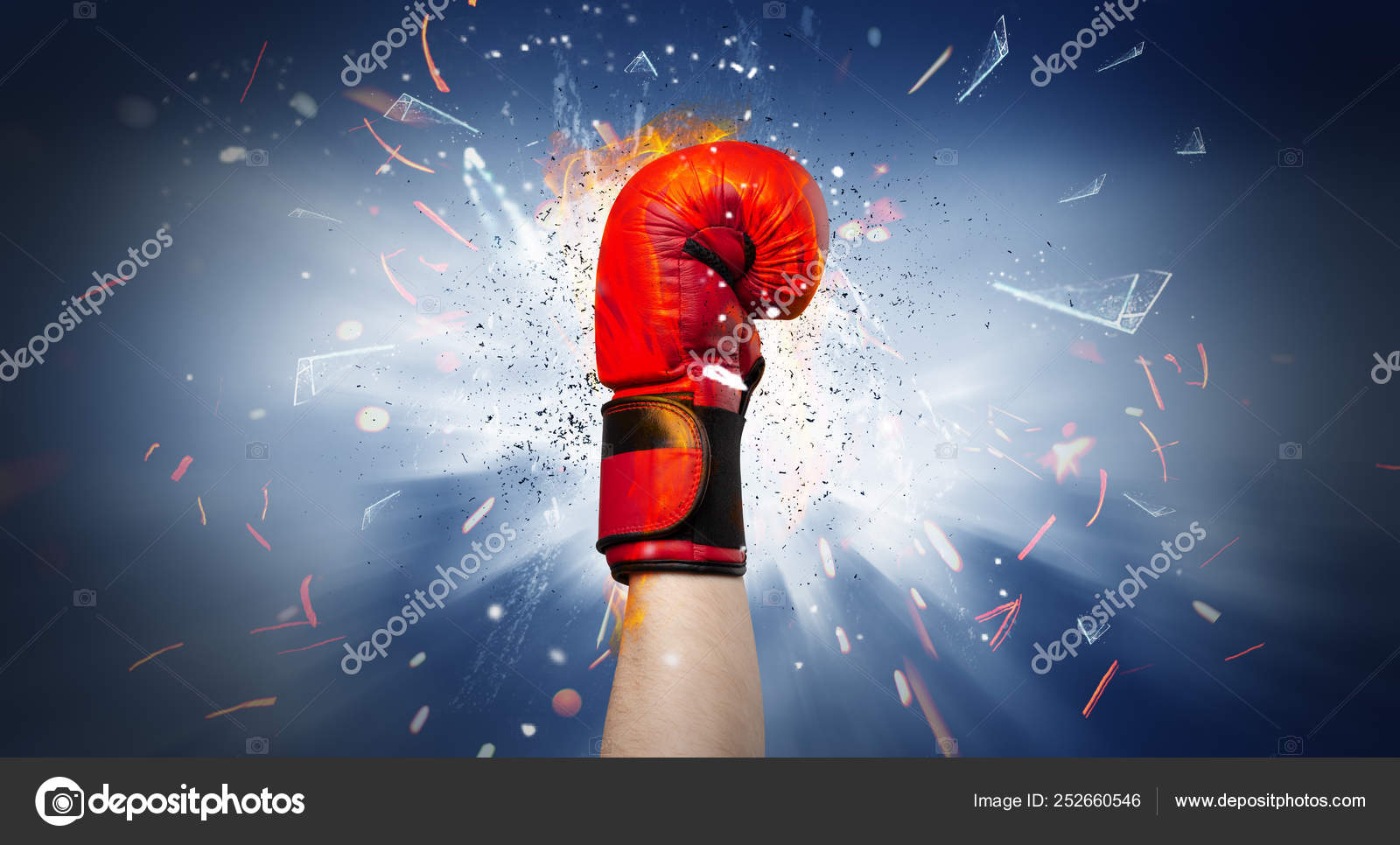 Hand hits intense and the space explodes — Stock Photo © ra2studio ...