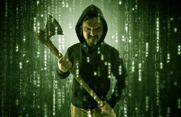 Armed hacker in cyber security cloud concept Stock Photo by ©ra2studio ...