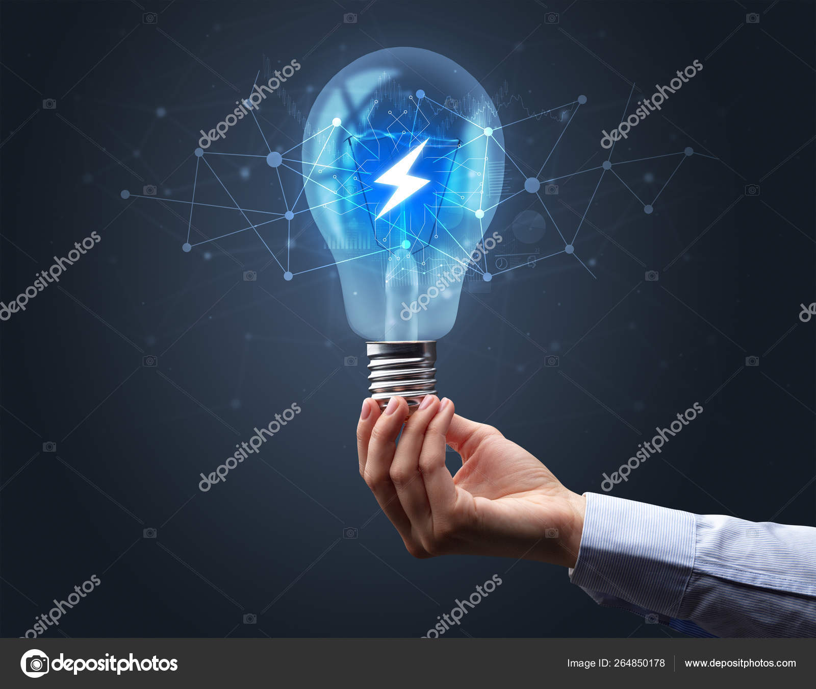 Hand holding light bulb on dark background — Stock Photo © ra2studio ...