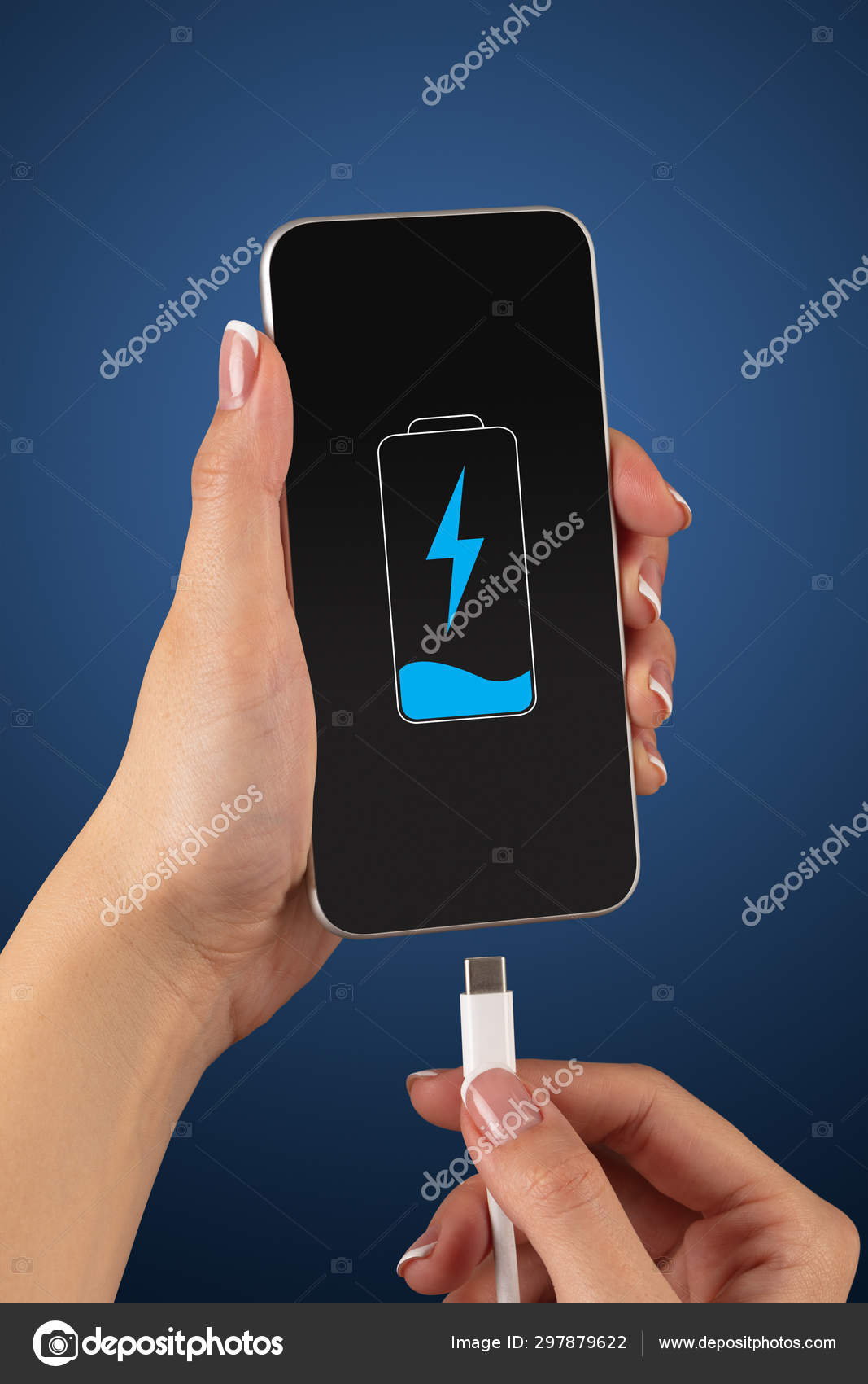 Hand charging phone — Stock Photo © ra2studio #297879622
