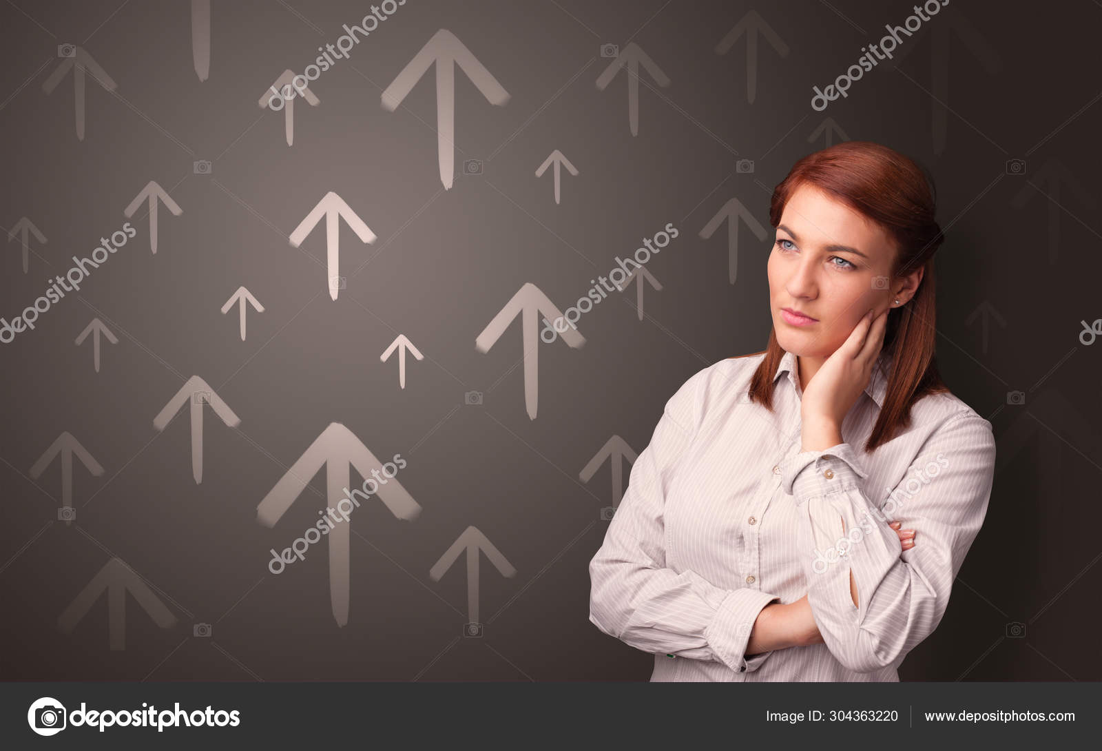 Person thinking with direction concept background Stock Photo by ...