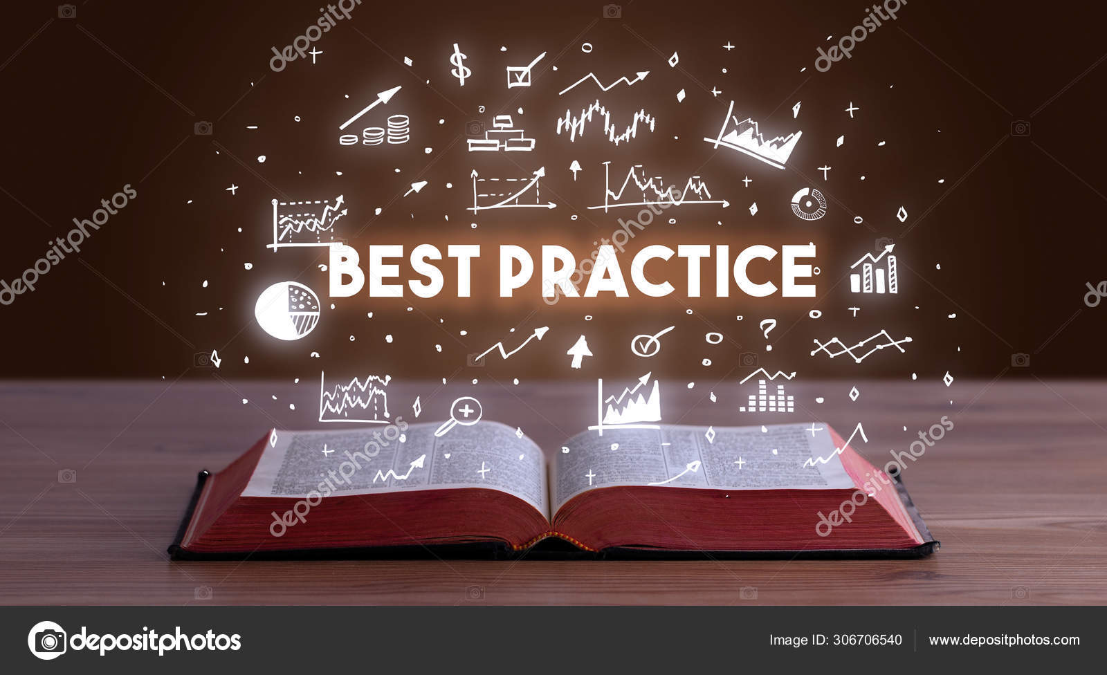 Business inscription coming out from an open book — Stock Photo ...