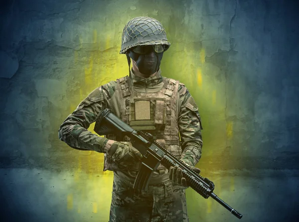 Ruined wallpaper with hazard soldier Stock Illustration by ©ra2studio ...