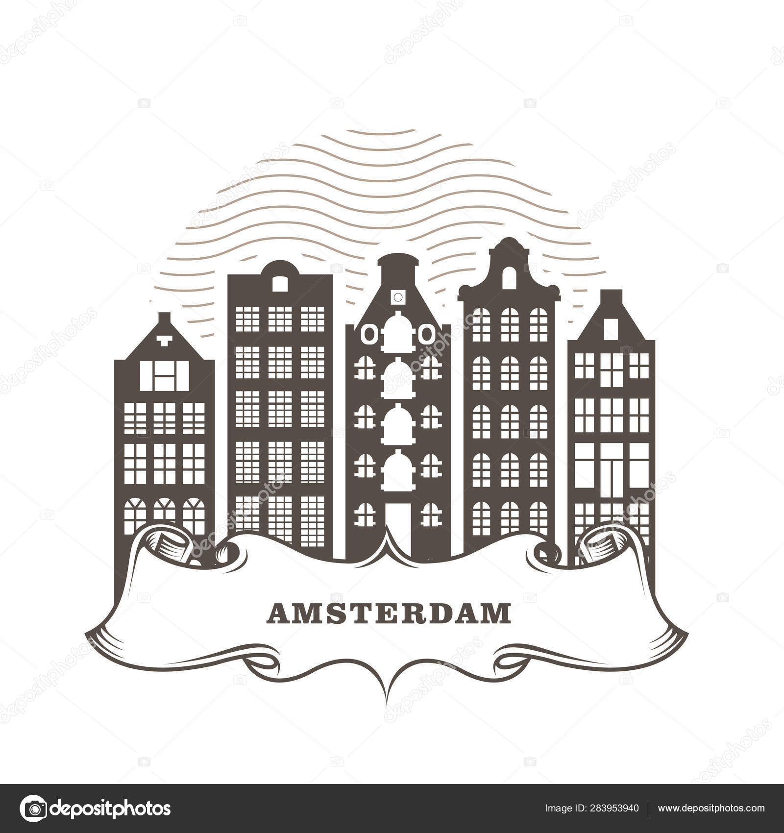 Amsterdam city skyline - generic buildings, cityscape Stock Vector ...