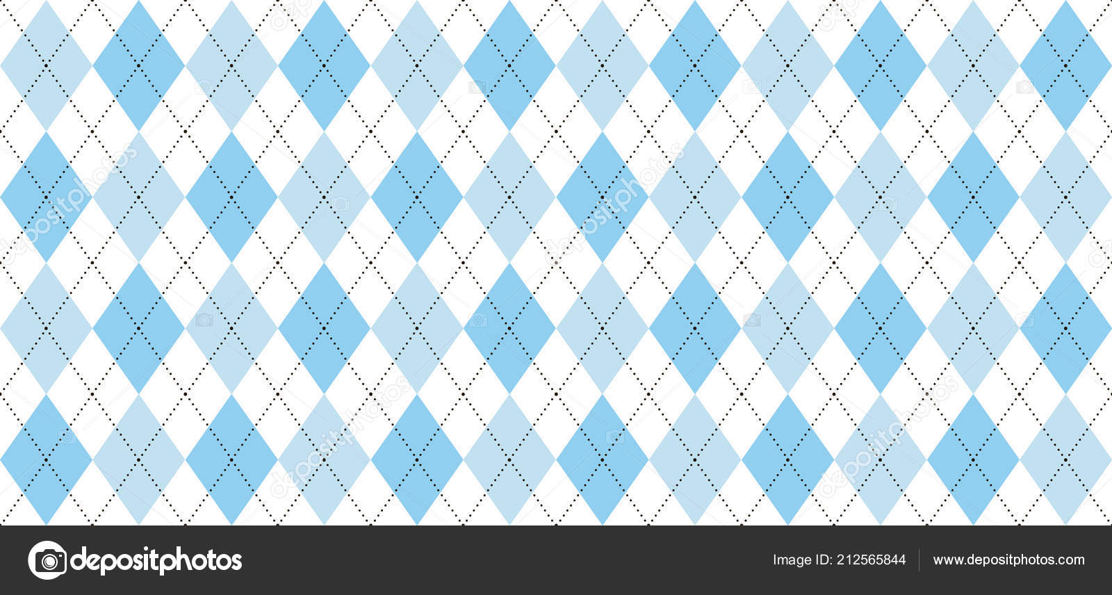 Argyle Vector Pattern Light Blue White Squares Thin Black Dotted Stock ...