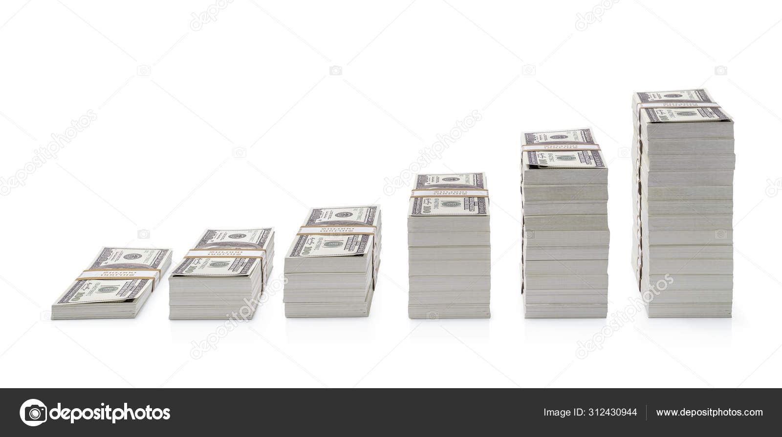 Stack of dollar bills isolated on white background Stock Photo by ...
