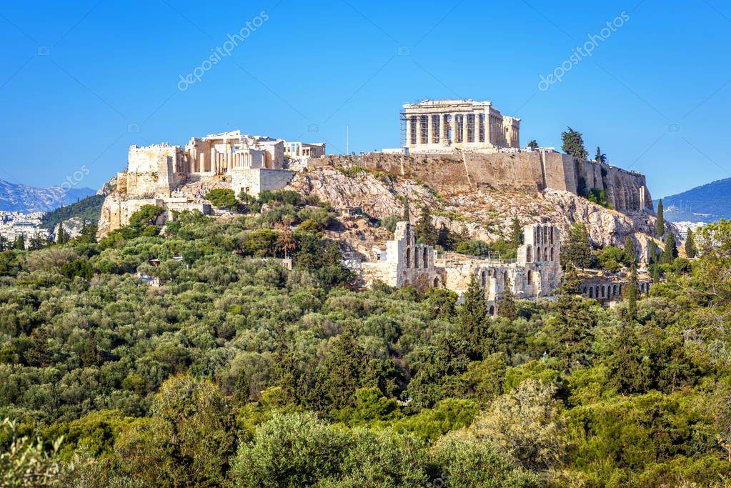 Acrópolis en Atenas, Grecia. La famosa Acrópolis antigua es un hito de ...