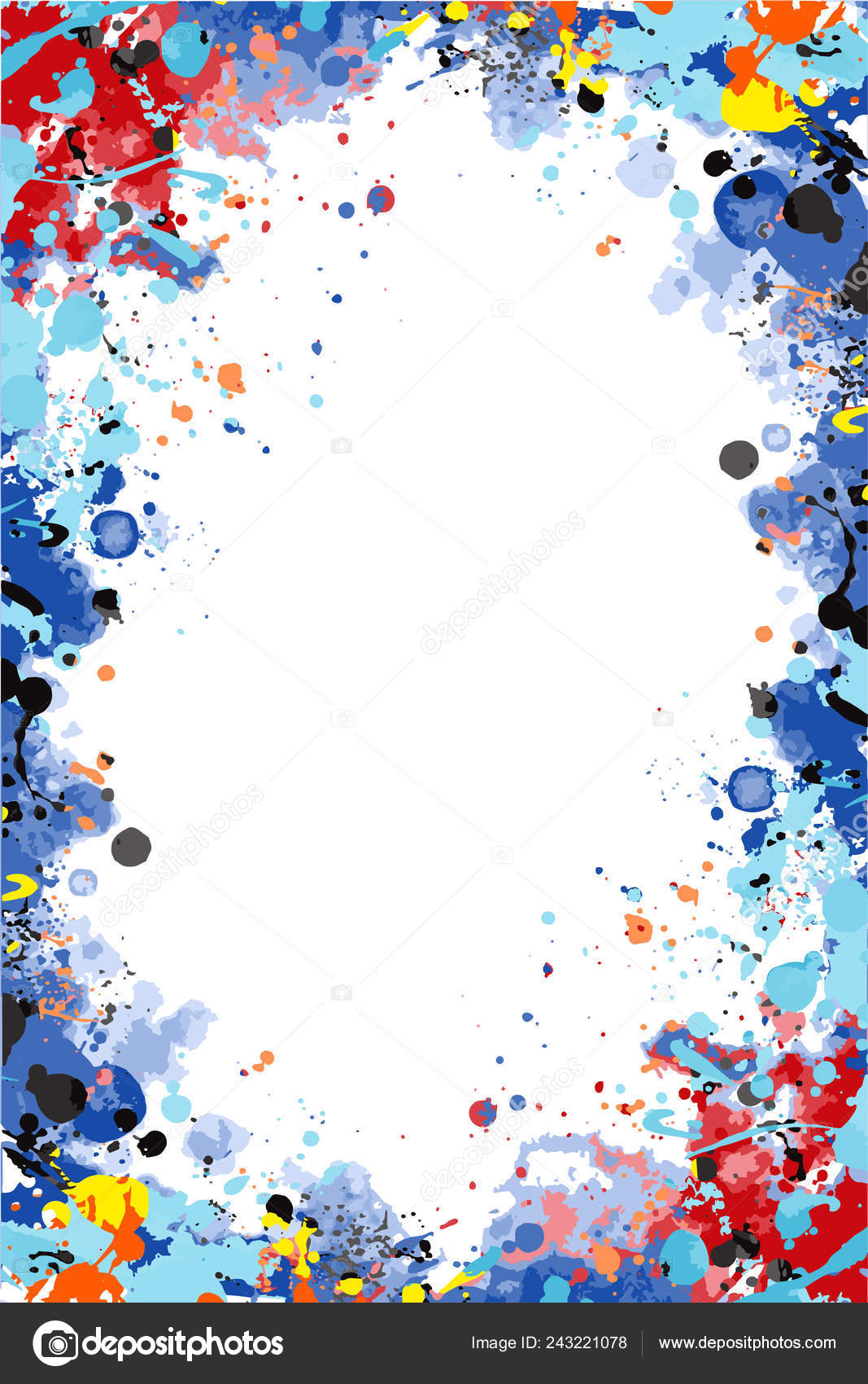 Vector Colorful Splattered Frame Flyers Posters Invitations Cards Stock ...