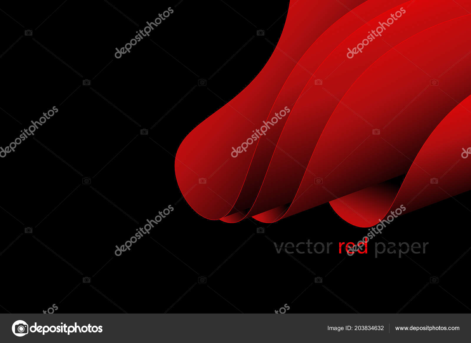 Red Paper Vector Abstract Wallpaper Black Backgrounds Stock Vector by ...
