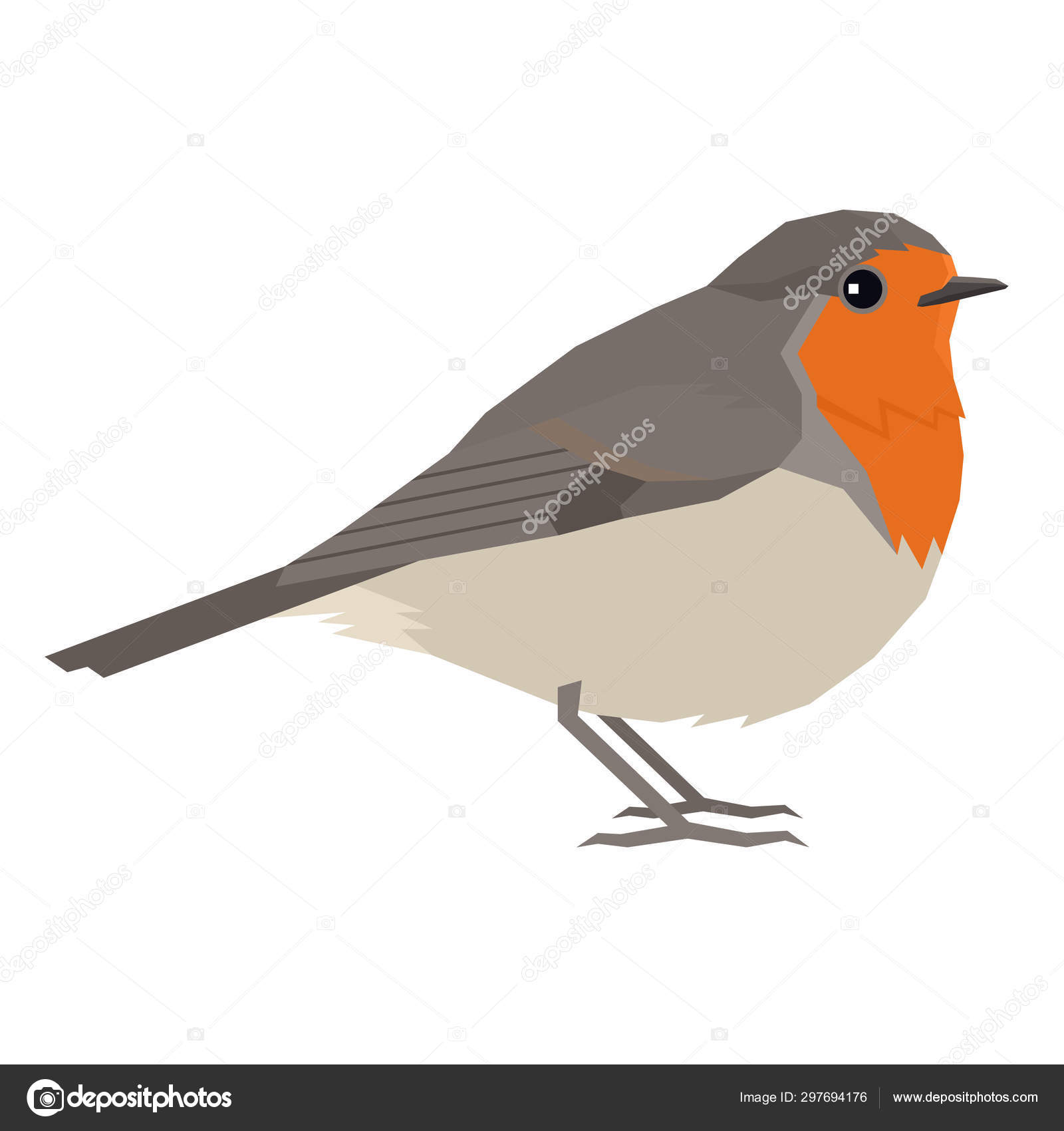 Robin bird Vector illustration Isolated object Stock Vector by ...