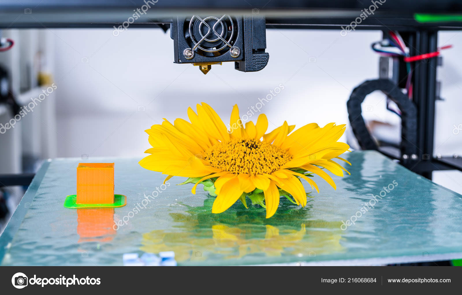 Modern 3D printing. 3d printer mechanism working yelement design of the ...