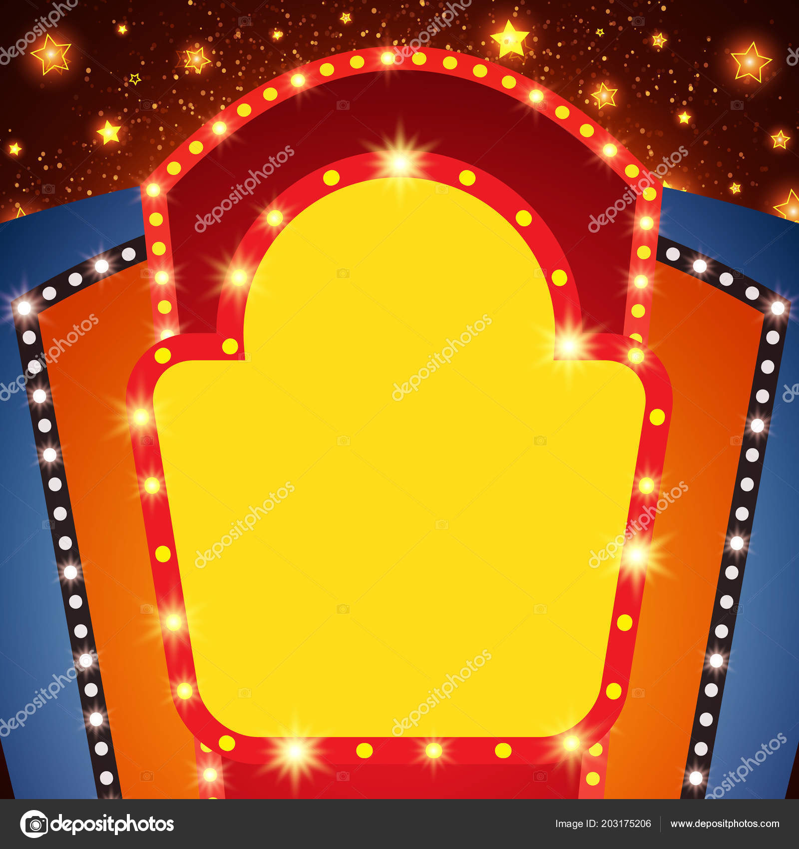 Retro Stage Shining Banner Background Vector Illustration Stock Vector ...