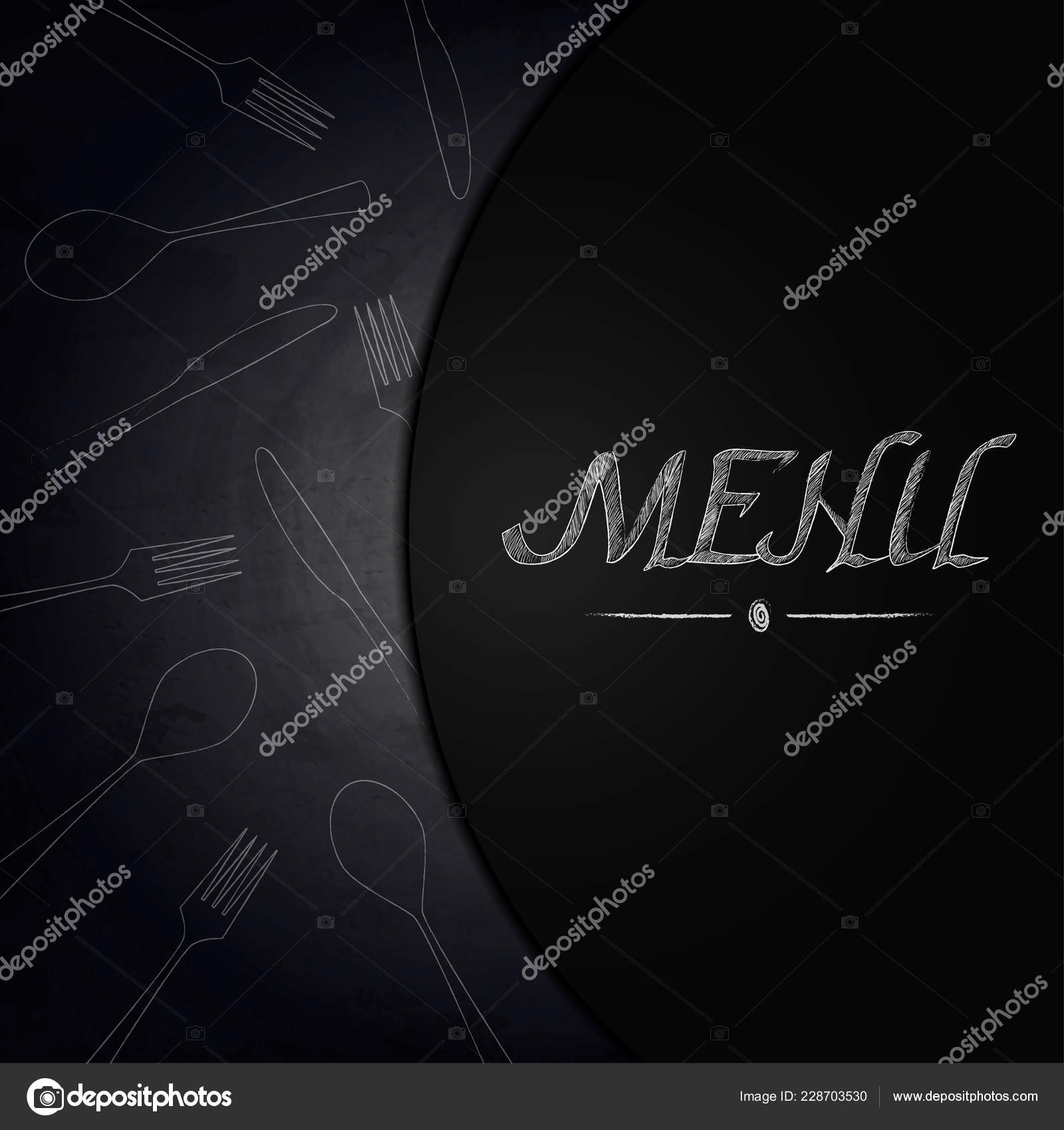 Menu Restaurant Black Chalkboard Background Vector Illustration — Stock ...