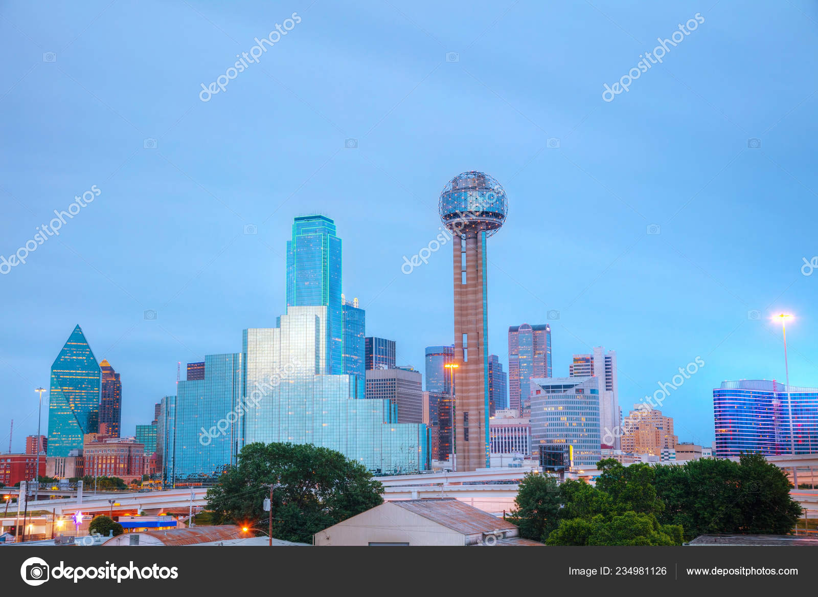 Overview Downtown Dallas Morning Stock Photo by ©AndreyKr 234981126