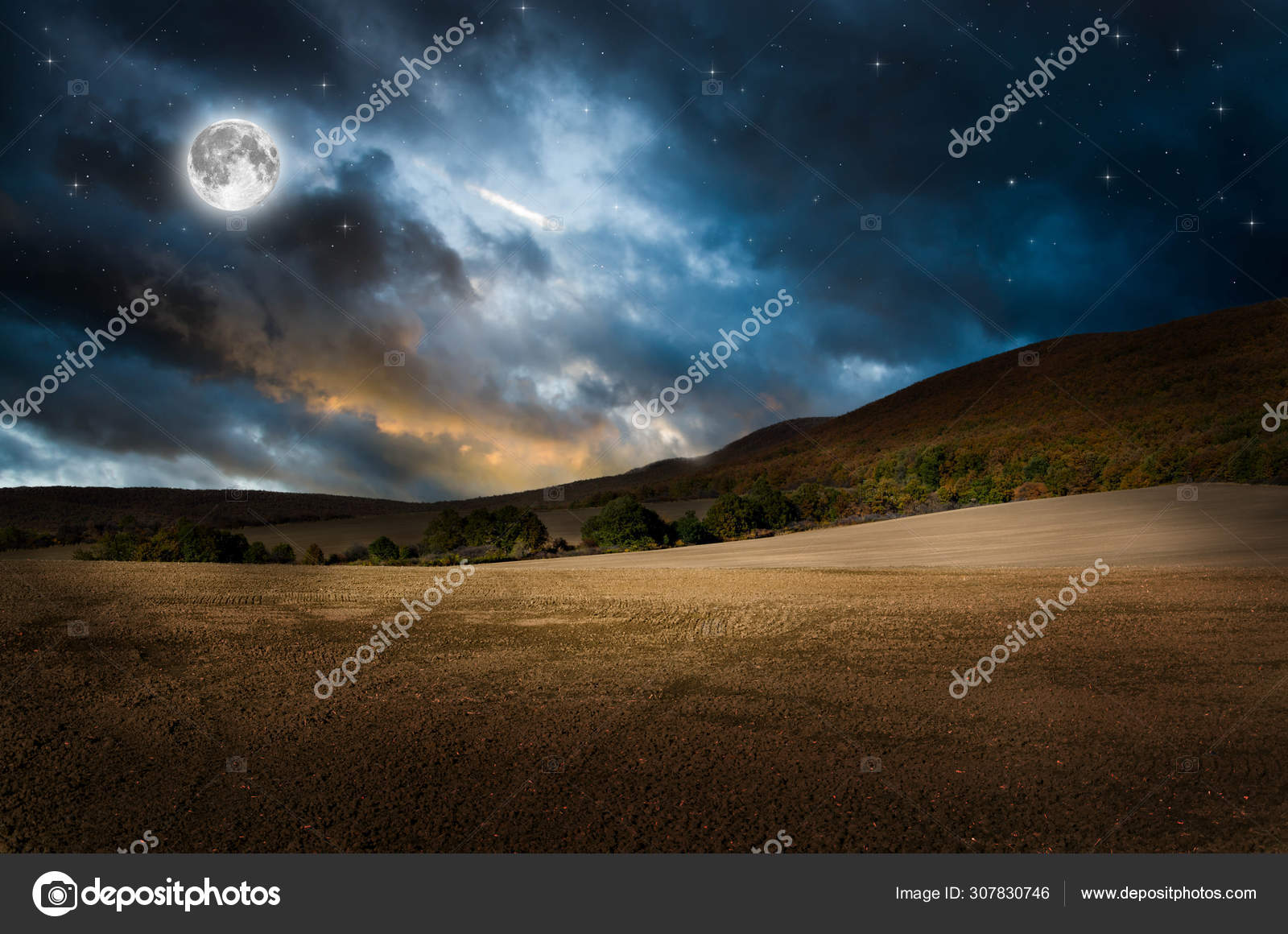 Night Sky Scenic View Stock Photo by ©klagyivik 307830746