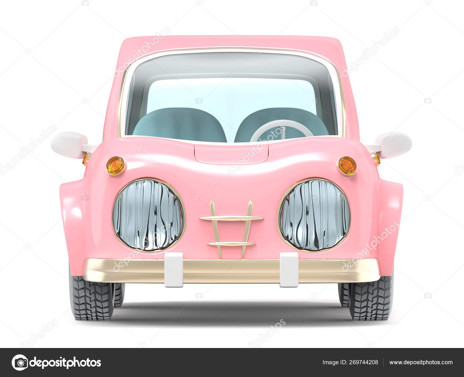 Car small cartoon pink front Stock Illustration by ©ilterriorm #269744208