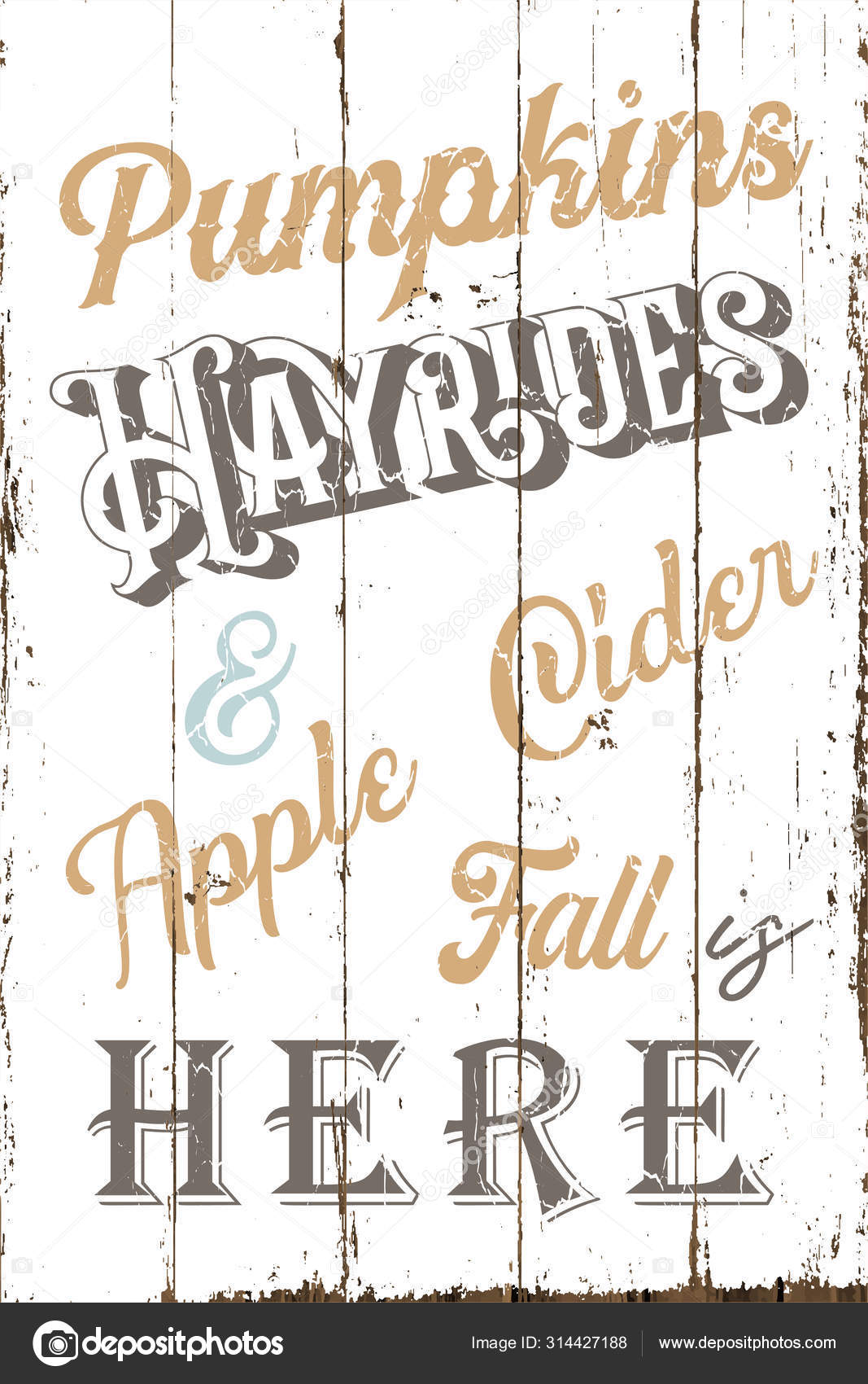 Fall Here Sign Design Stock Vector Image by ©deenphoto #314427188