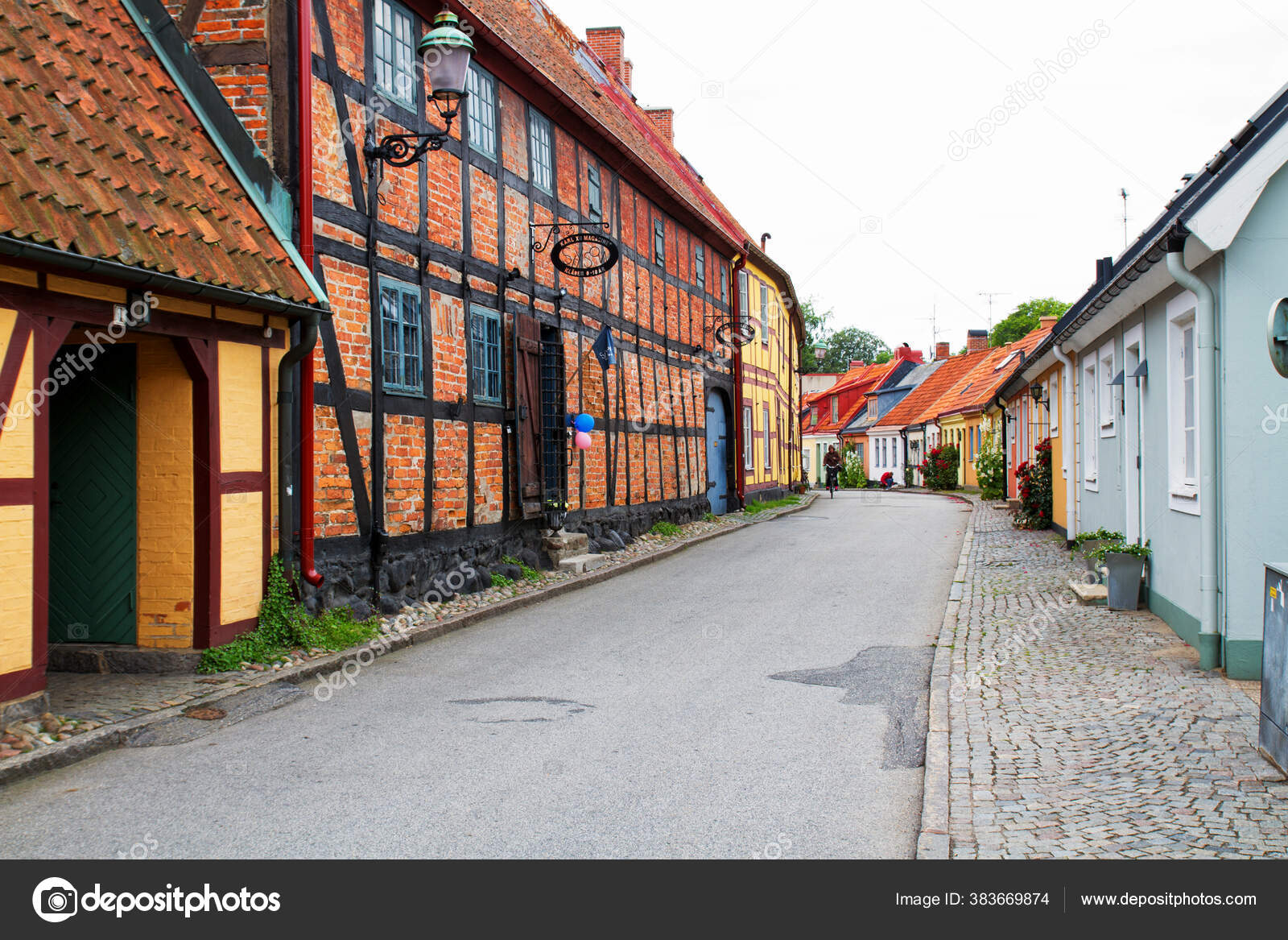 Ystad Sweden July 2011 Swedish Village Alley Doors Plants Ystad – Stock ...