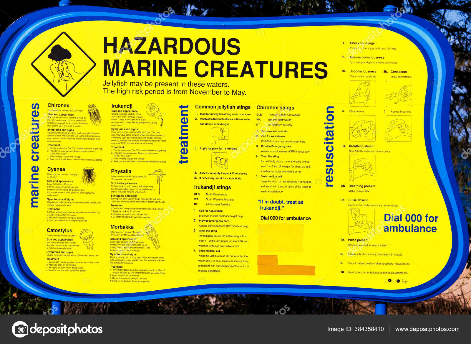 Dingo Beach Australia November Warning Sign Beach Queensland Australia ...