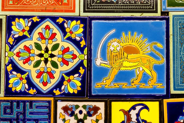 Persian Islamic Motifs Designs Patterns Painted Handmade Colorful Blue ...