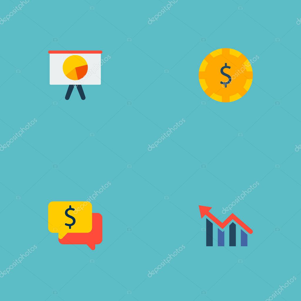 Conjunto de iconos de comercio símbolos de estilo plano con ...