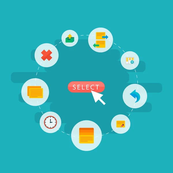 Set of task manager icons flat style symbols with search, task, task ...