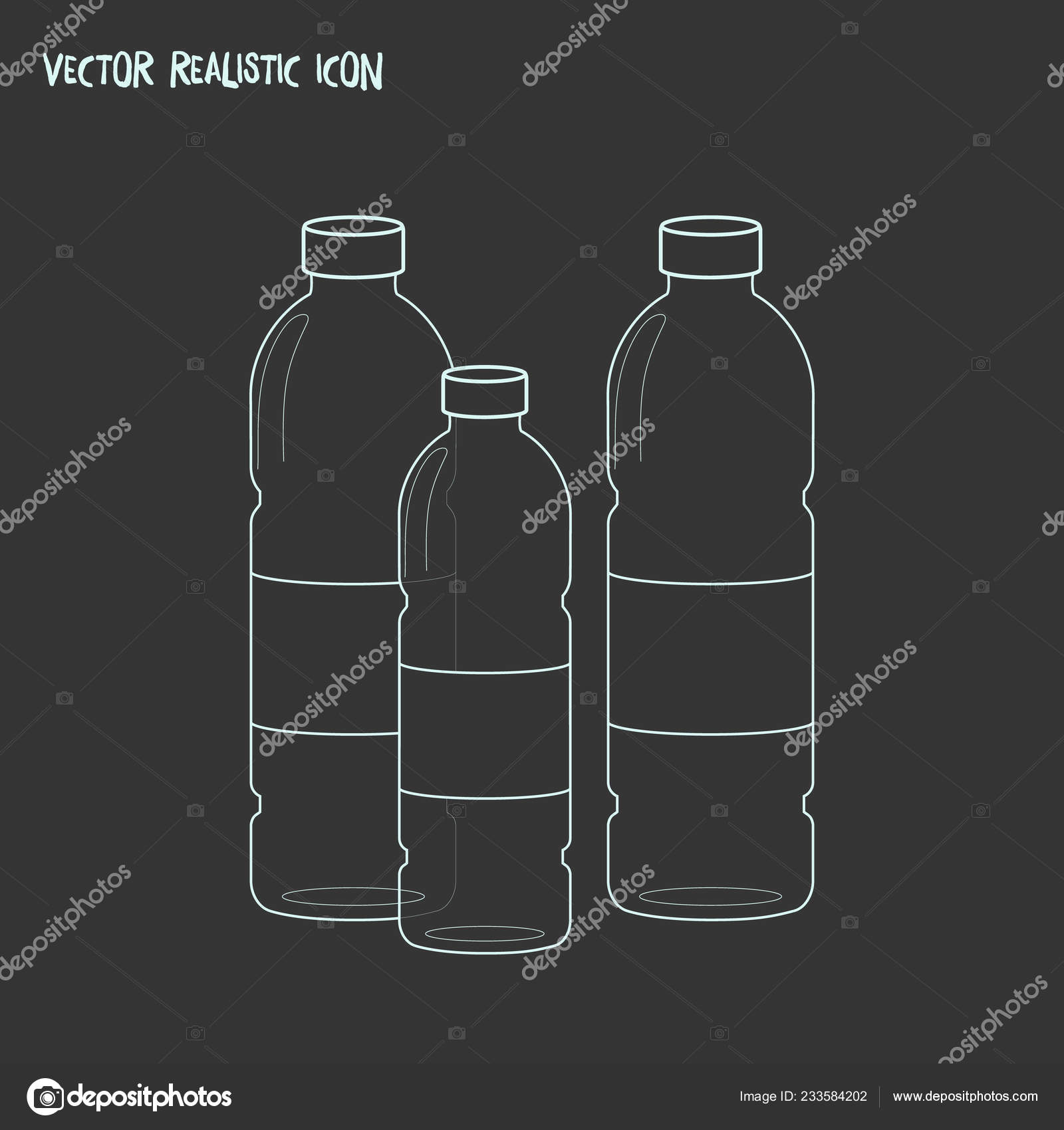 Plastic bottles icon line element. Vector illustration of plastic ...