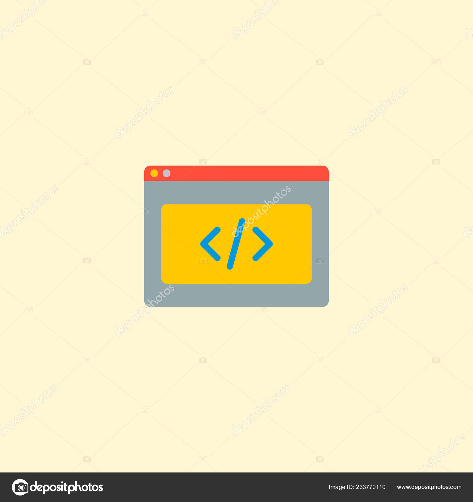Icono de codificación elemento plano. ilustración del icono de ...