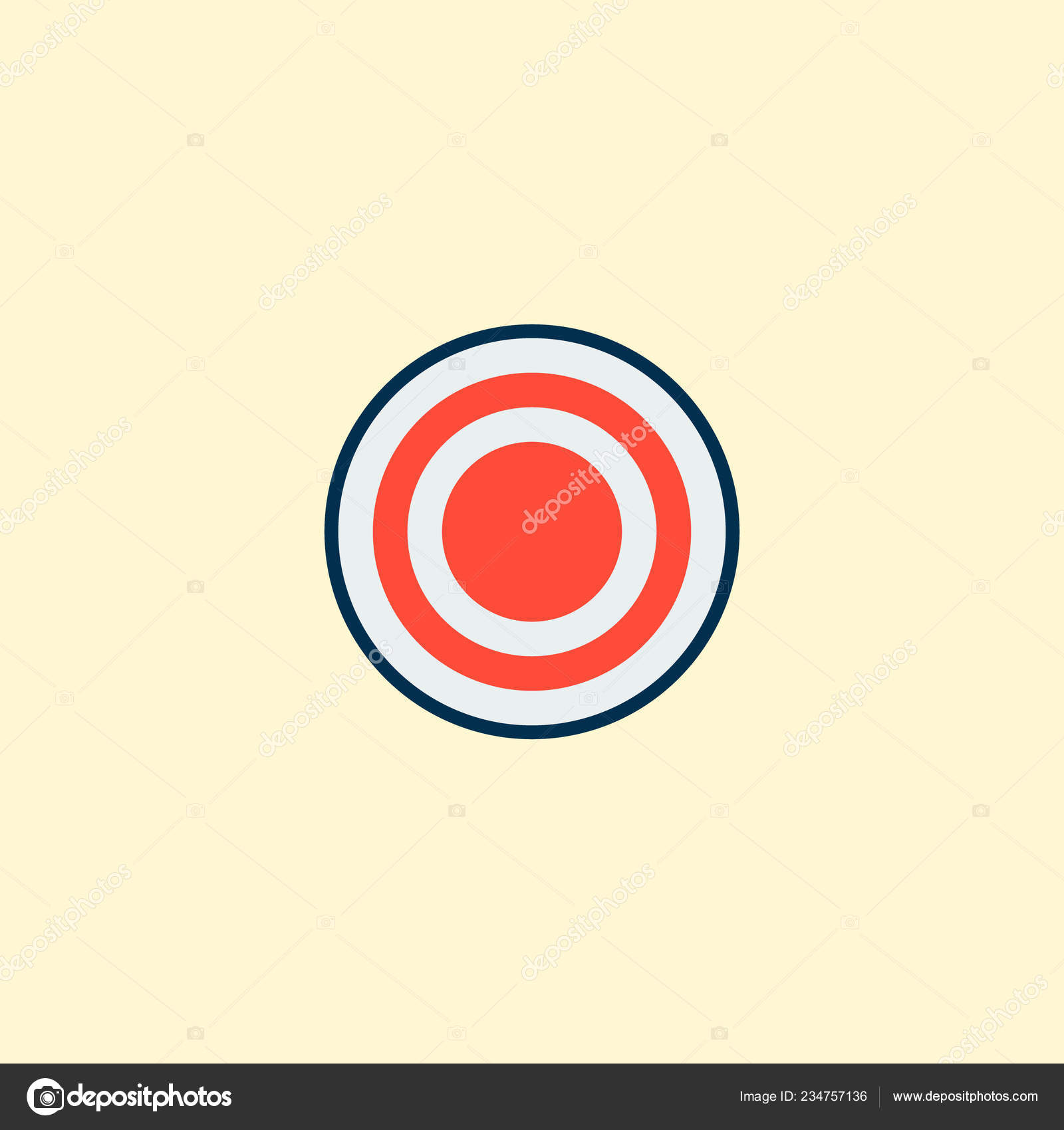 Target icon flat element. illustration of target icon flat isolated on ...