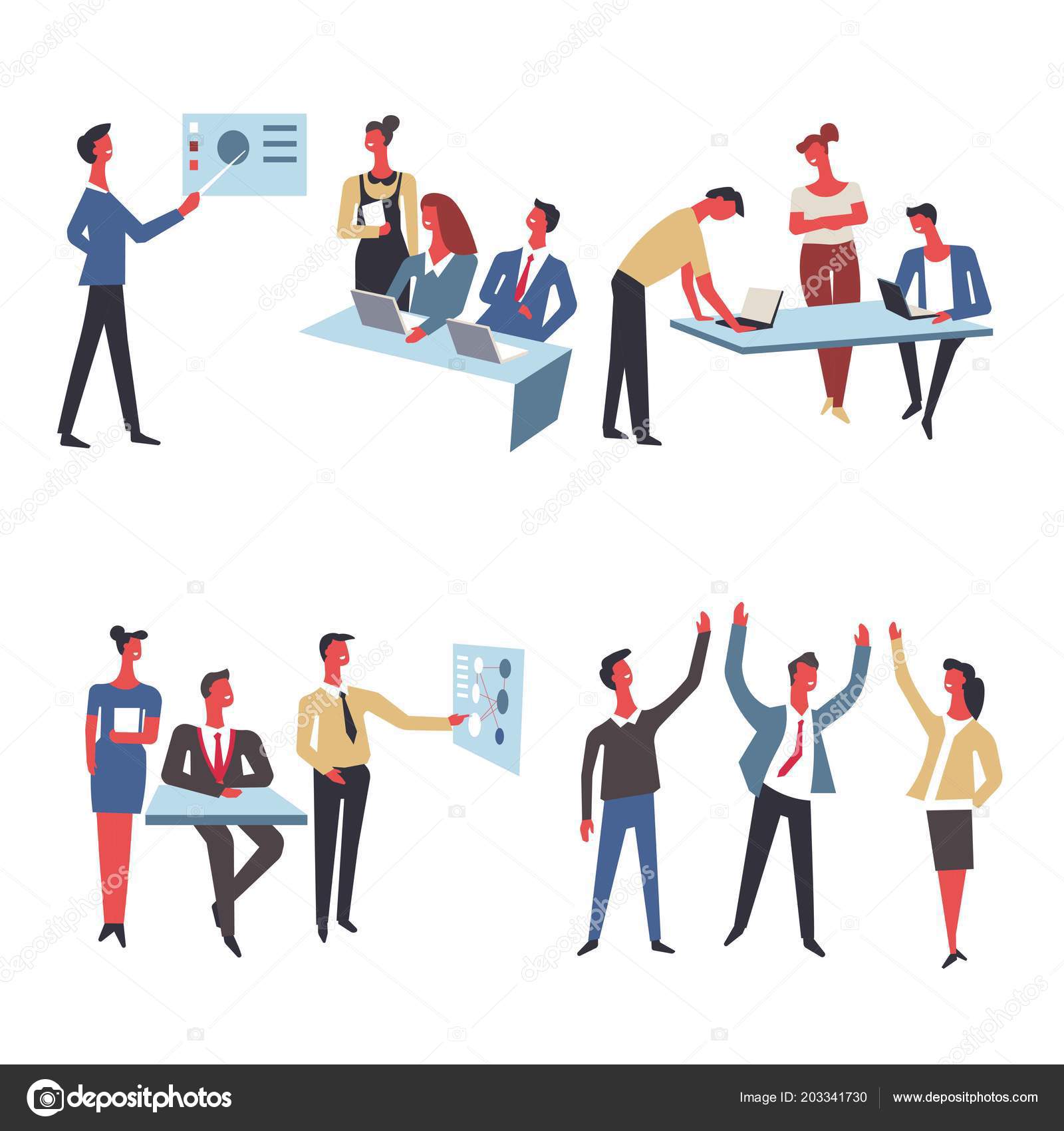 Office Team Working People Icons — Stock Vector © Sonulkaster #203341730