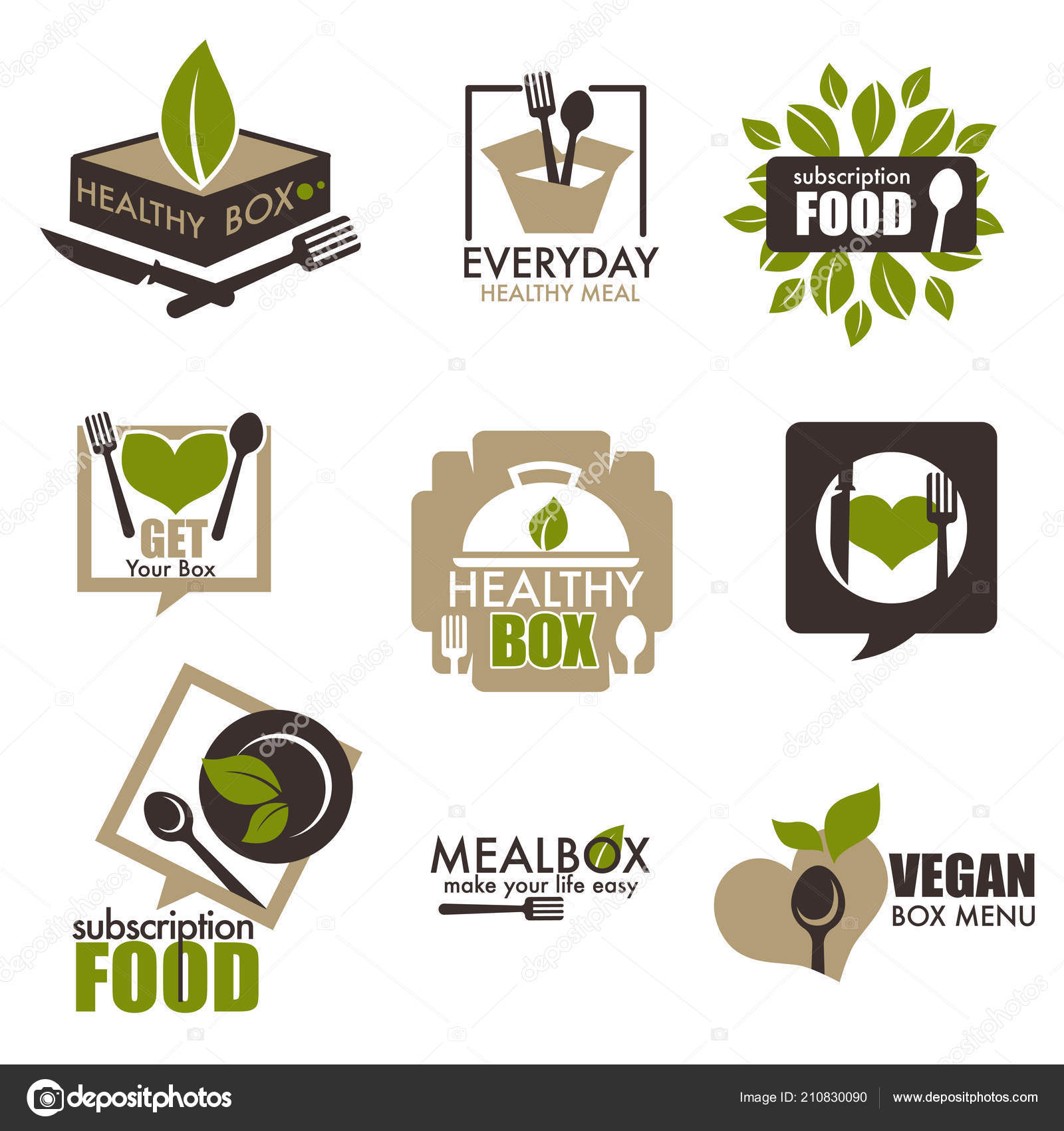 Heathy Food Delivery Subscription Service Logo Templates Vector ...