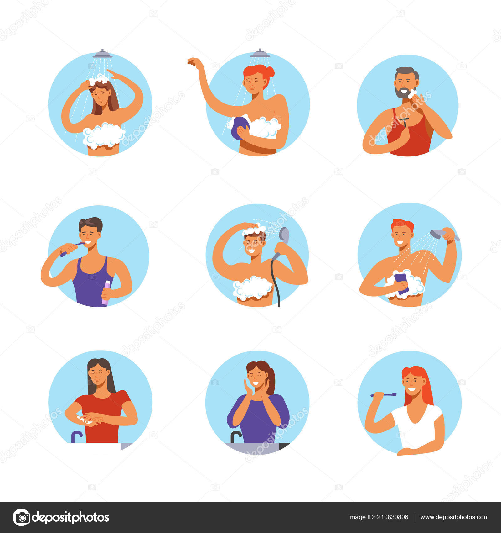 Washing Body Clipart