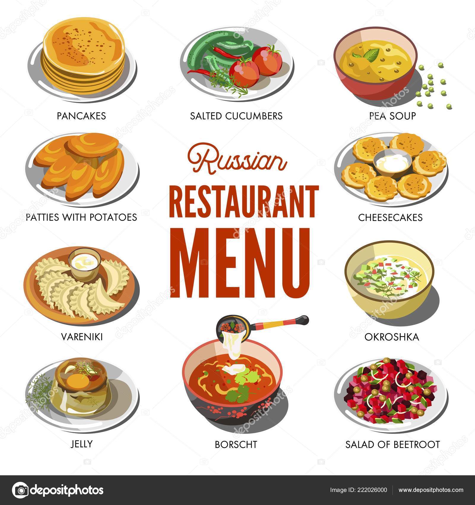 Russian Cuisine Traditional Food Dishes Pancakes Cucumber Pickles ...