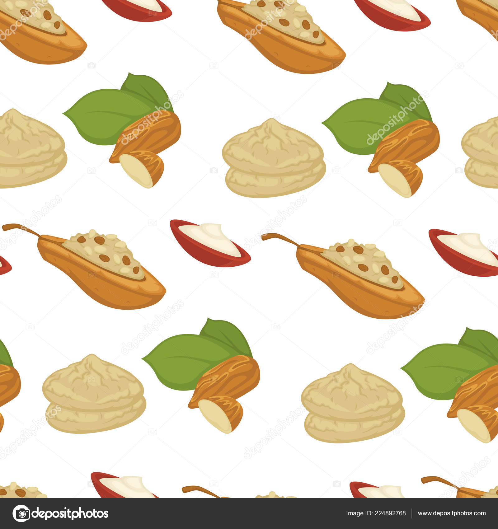 Nuts Nut Products Vector Seamless Background Stock Vector Image by ...