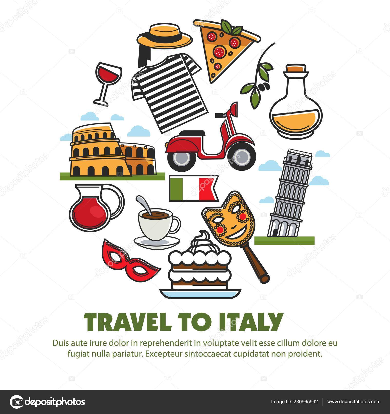 Italian Landmarks Clip Art