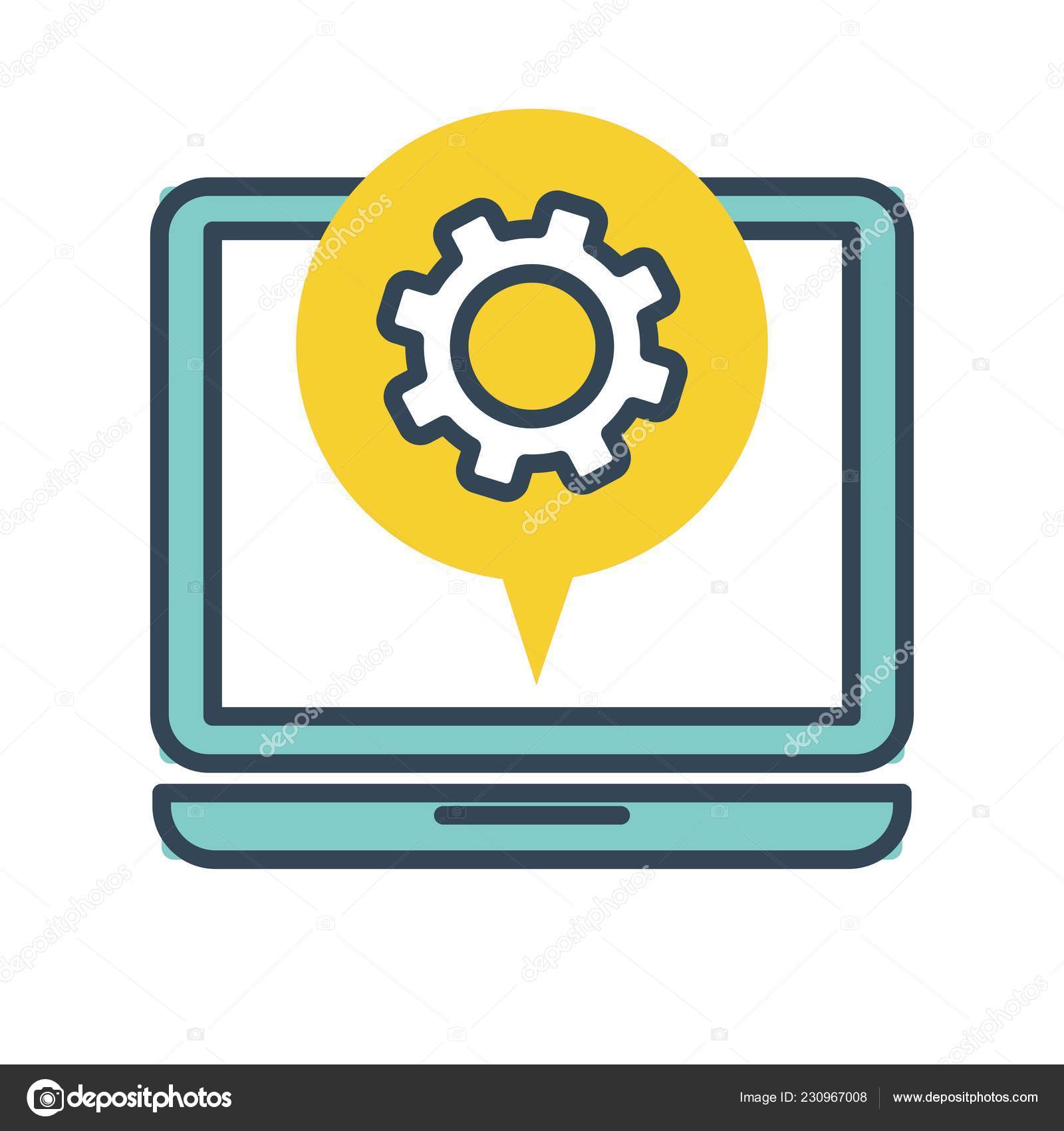 Computer Screen Setting Information Isolated Icon Stock Vector Image by ...