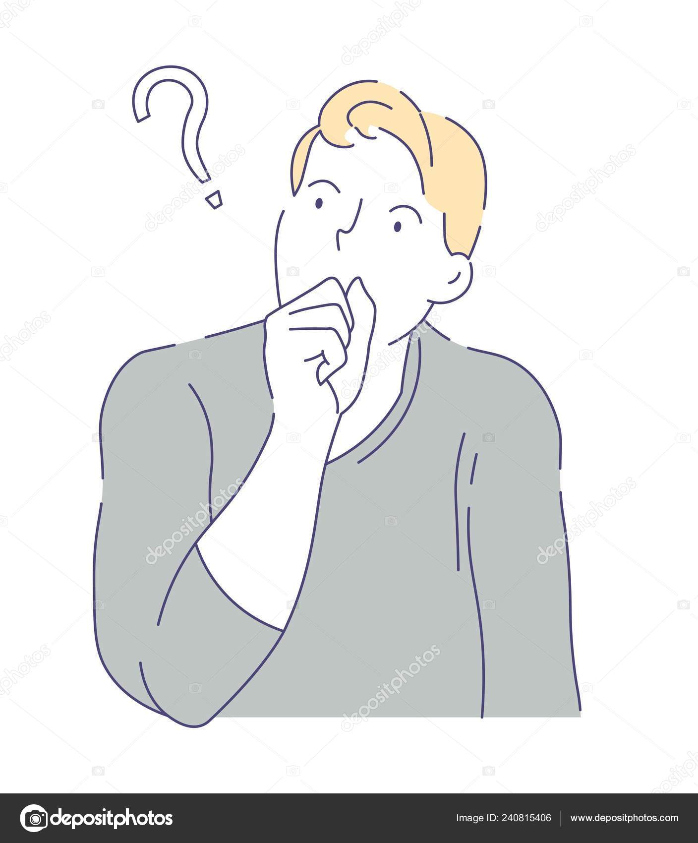 Man Having Question Isolated Vector Character Stock Vector Image by ...